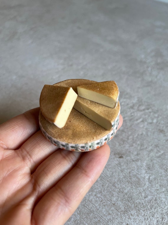Miniature Dollhouse Comte Cheese Wheel and Slices for Display | Etsy
