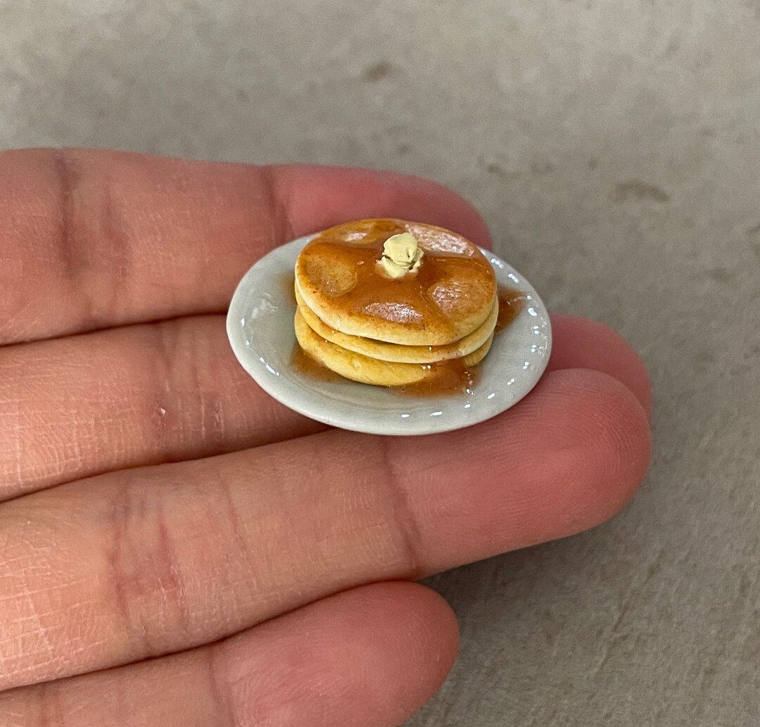 Miniature Dollhouse Breakfast Pancake Stack on a Plate in 1:12 - Etsy