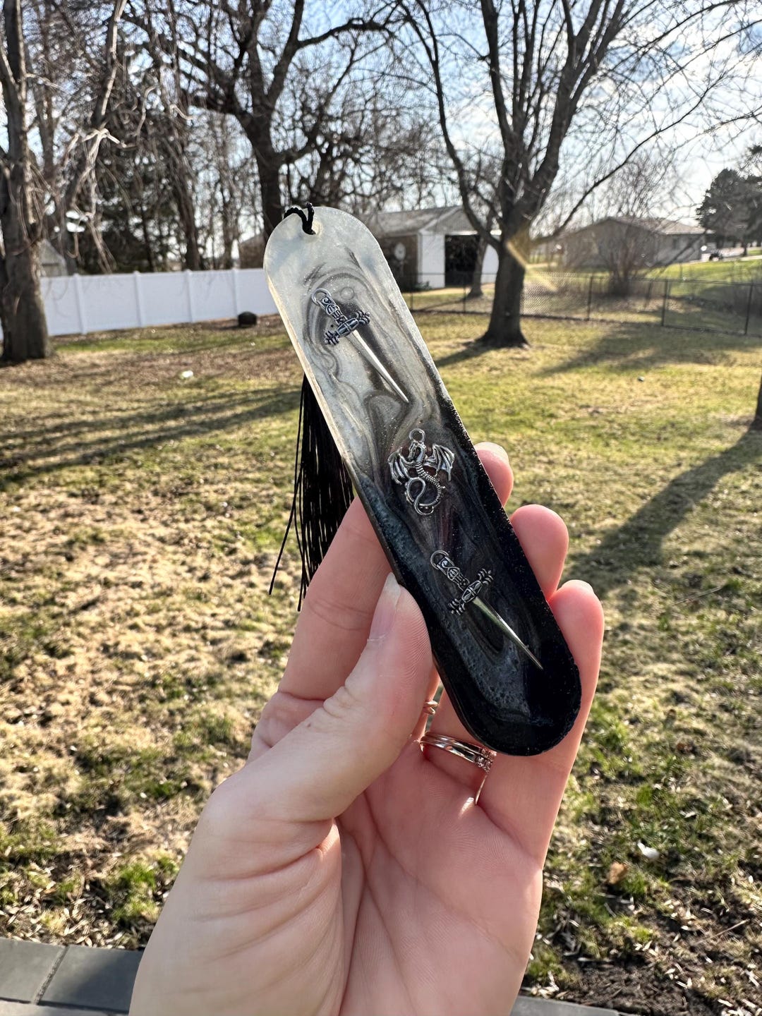 Dagger and Dragon Bookmark - Etsy