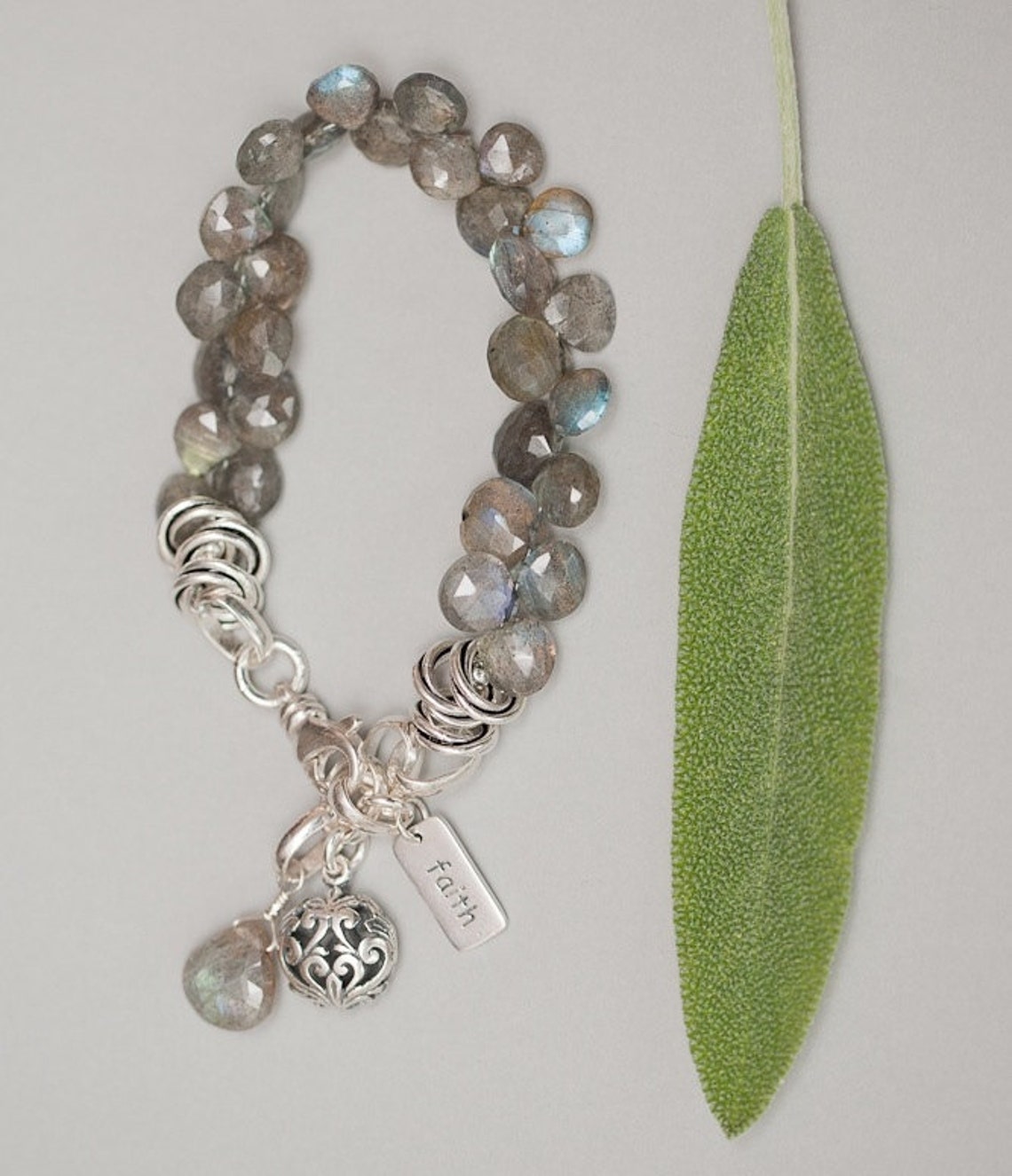 Faceted Labradorite Gemstone Charm Bracelet - Etsy