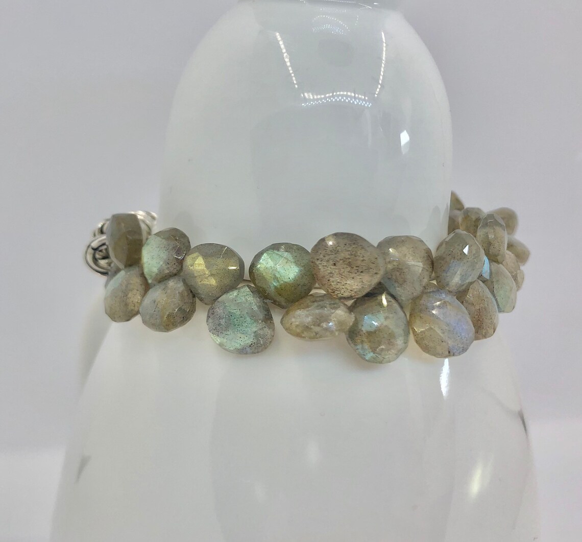 Faceted Labradorite Gemstone Charm Bracelet - Etsy