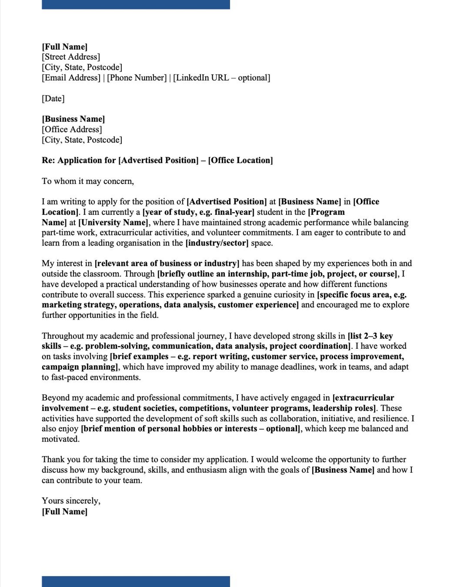 Cover Letter Template - Etsy