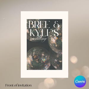 Disco Ball Wedding Invitation Suite: Customizable Canva Template ...