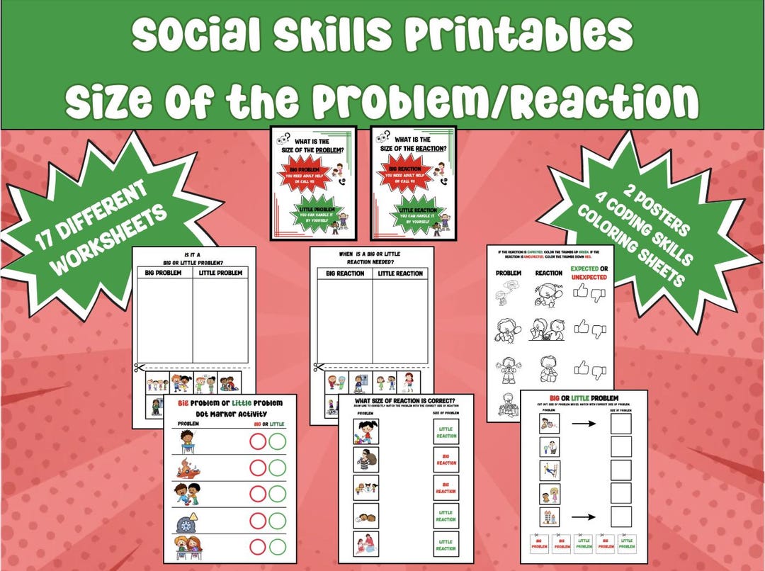 Size of the Problem Social Skills Printable's for Special Education ...