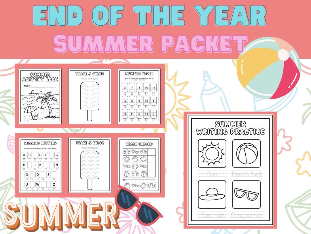 End of the Year Summer Packet Activities- Kindergarten-1st Grade - Etsy