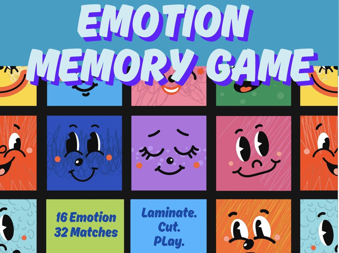 Emotion Memory Game-social Emotional Learning-printable - Etsy