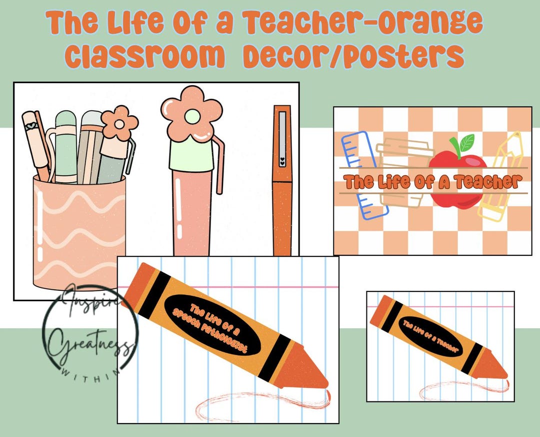 Editable Decor/posters-classroom Decor- Orange Decor - Etsy