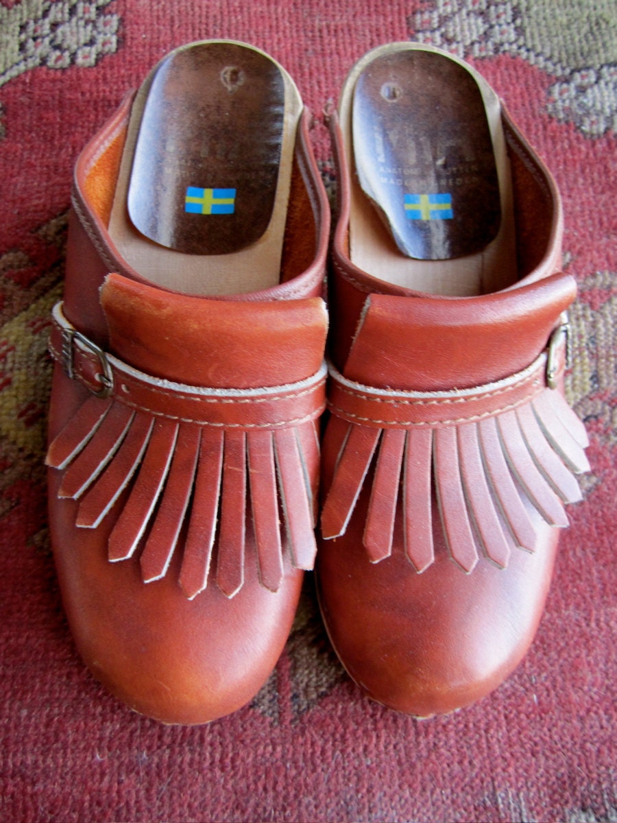 Vintage MIA Fringe BOHO Clogs from Sweden 7 | Etsy