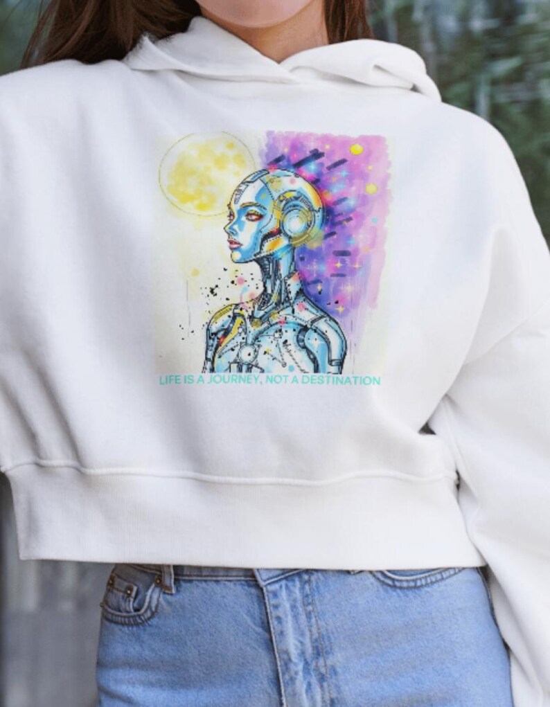 Futuristic Female Cyborg Art With Moon and Stars – Inspirational ...