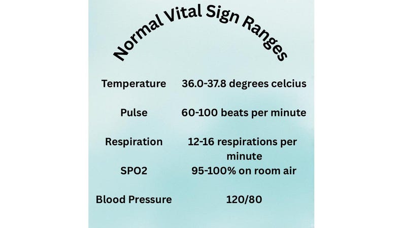 Normal Vital Sign Reference Page - Etsy