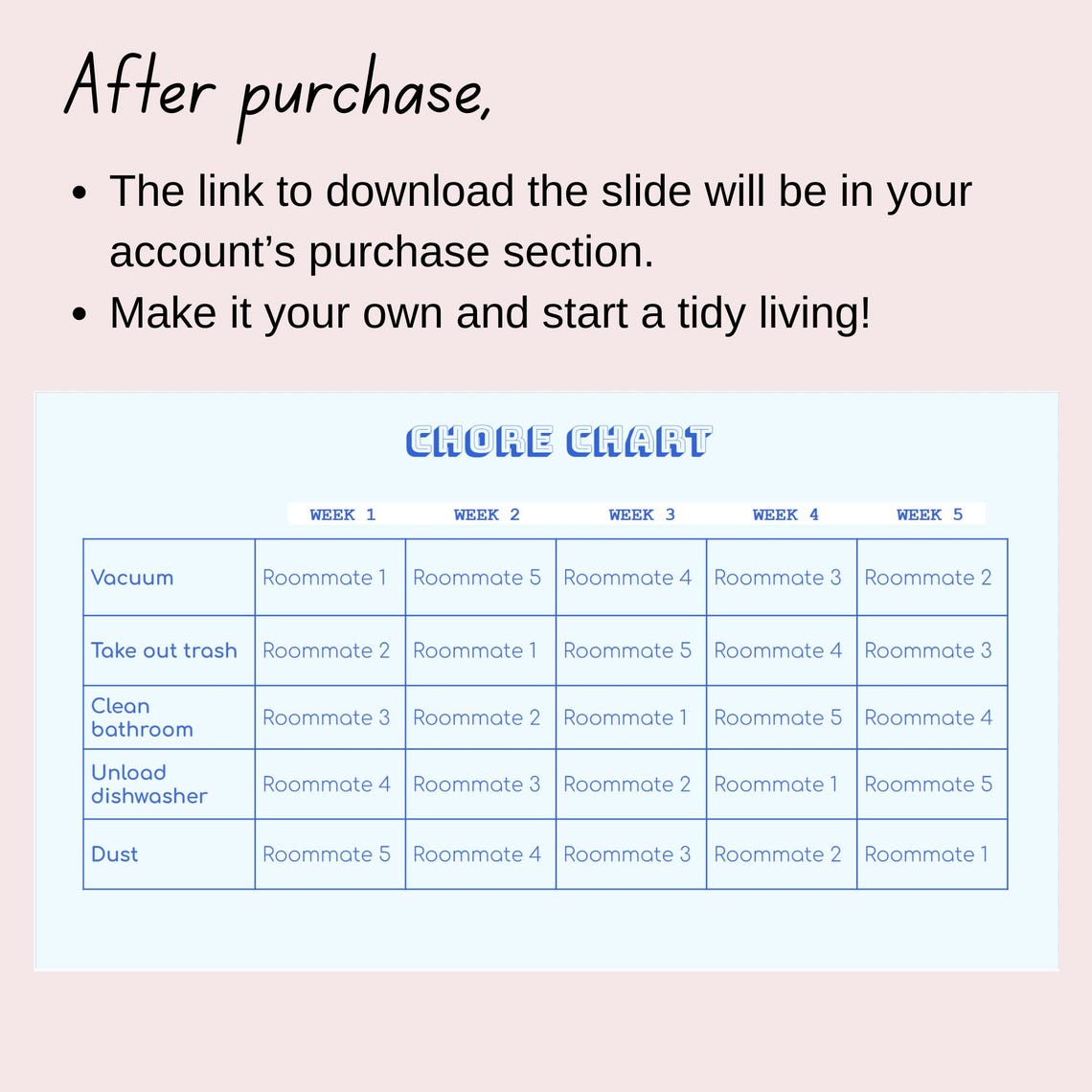 Roommate Chore Chart | Editable Cleaning Schedule - Etsy