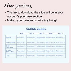 Roommate Chore Chart | Editable Cleaning Schedule - Etsy
