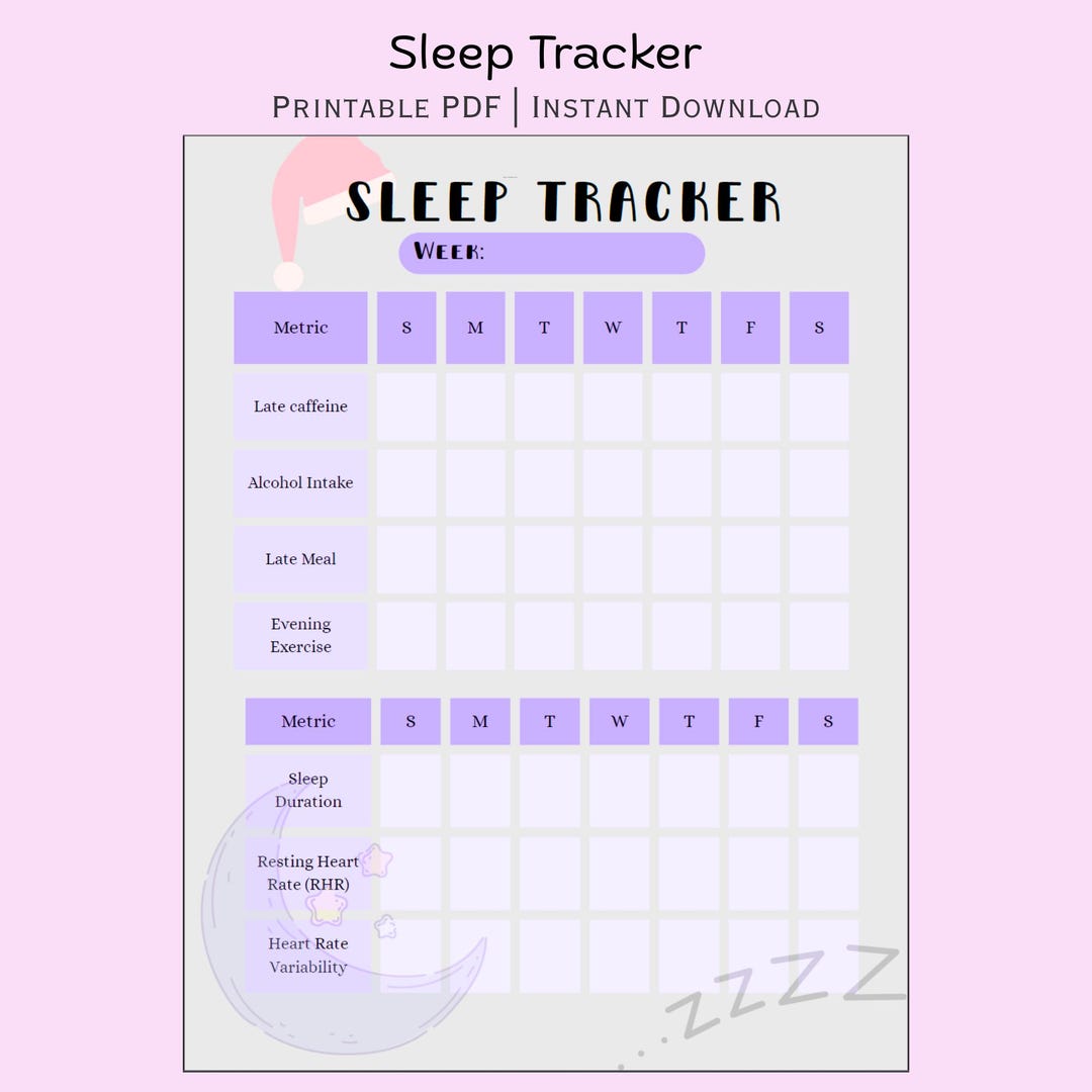Weekly Sleep Tracker – Printable Sleep & Recovery Log - Etsy