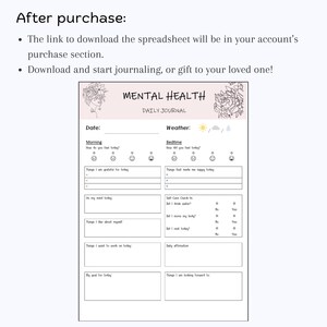 Mental Health Daily Journal | Self-care & Mood Tracker | Pastel ...