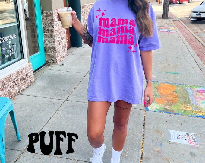 MAMA Puff Ready to Iron Decal - Puff 3D Iron on Decal - Custom Htv ...