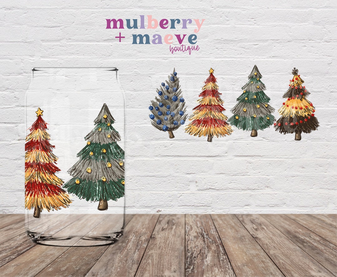 Harry House Holiday Tree UV DTF Wrap for Libbey 16oz Glass Can ...