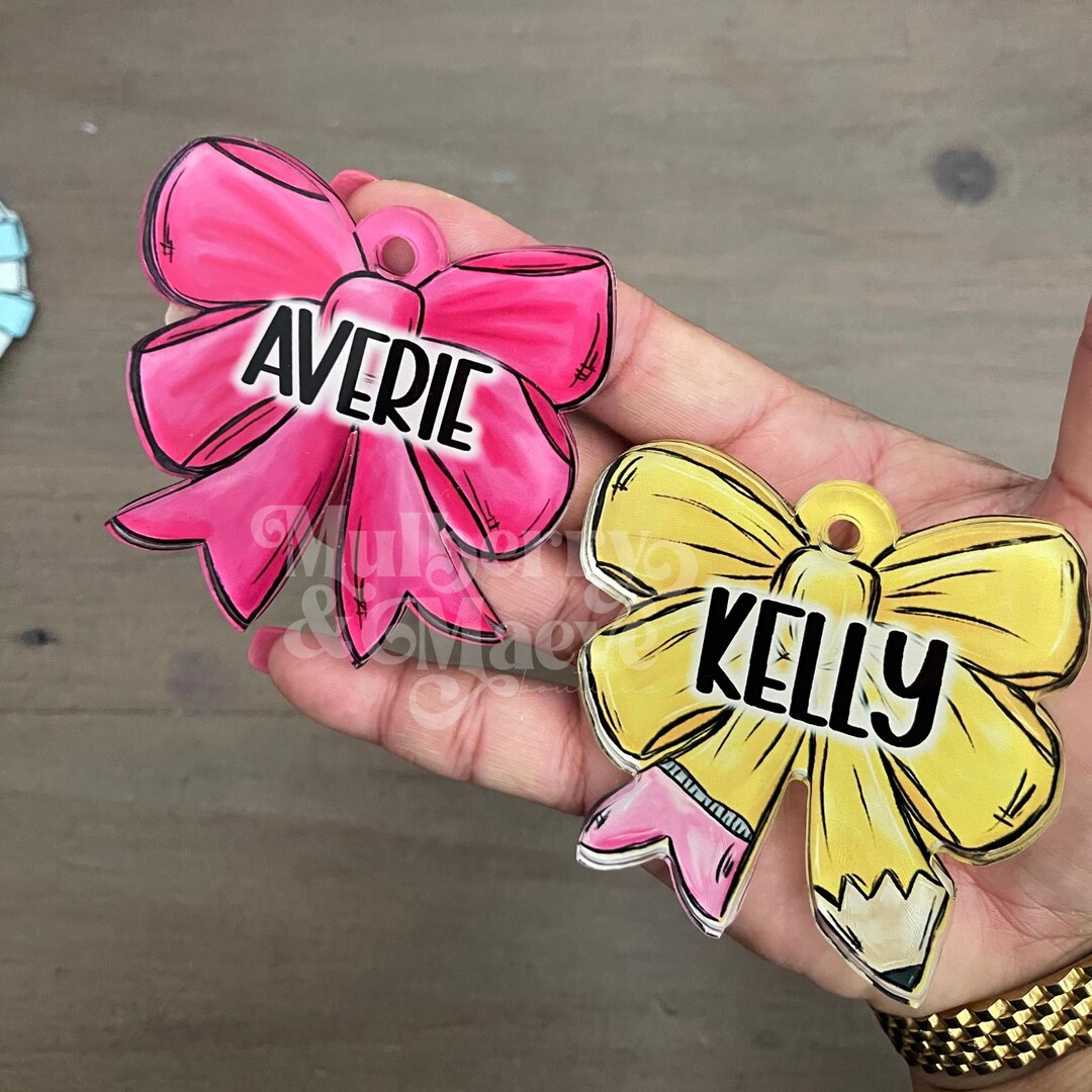 Custom Bow Tag, Keychain - Personalized Luggage and Backpack Tag ...