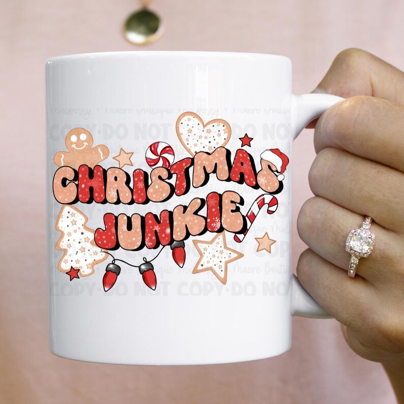 Christmas Junkie, Cookies DTF Transfer Sublimation Sleeve Option for ...