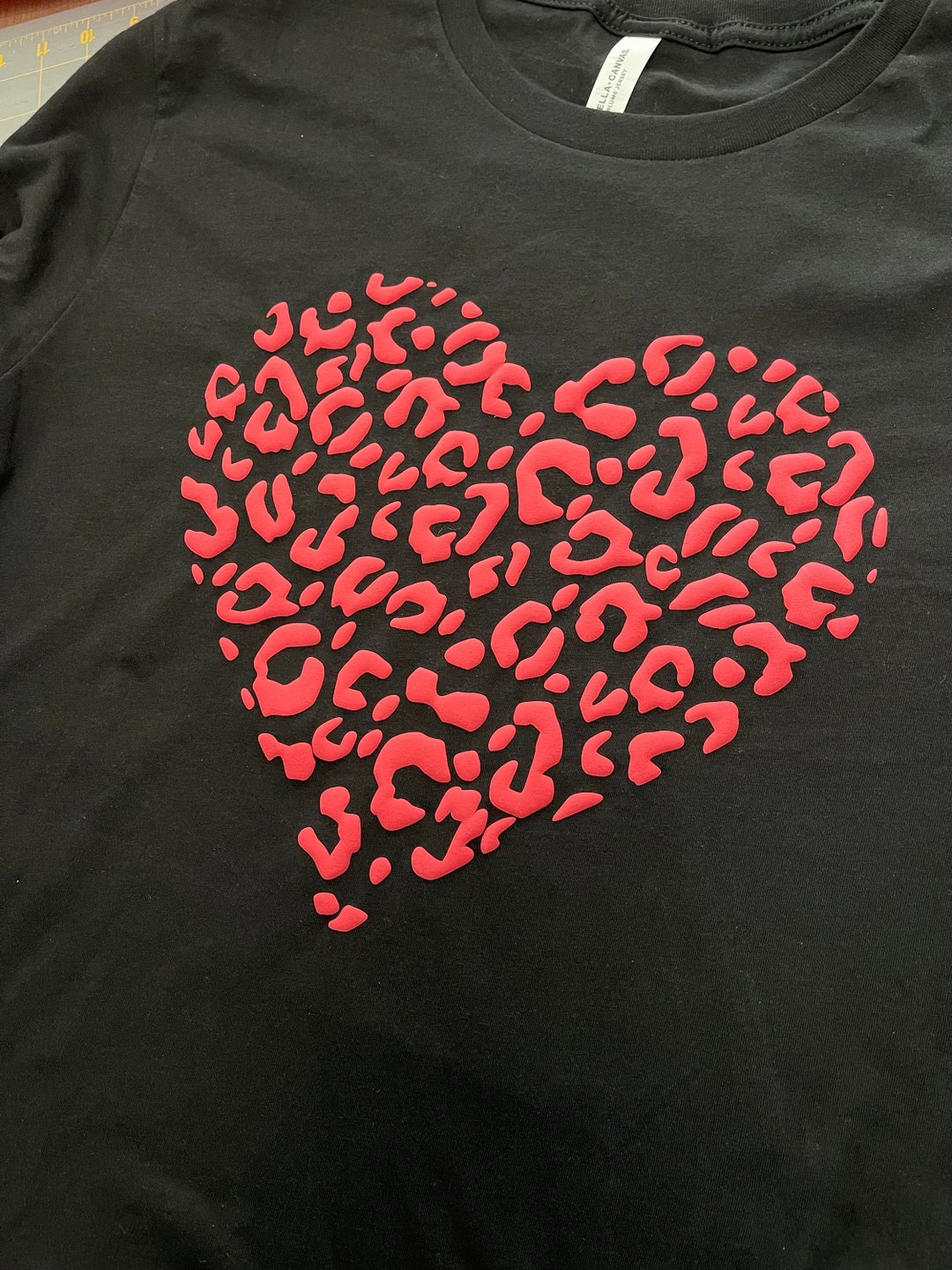 Puff Transfers | Ready to Press | Graphic Tees | Animal Print Heart ...