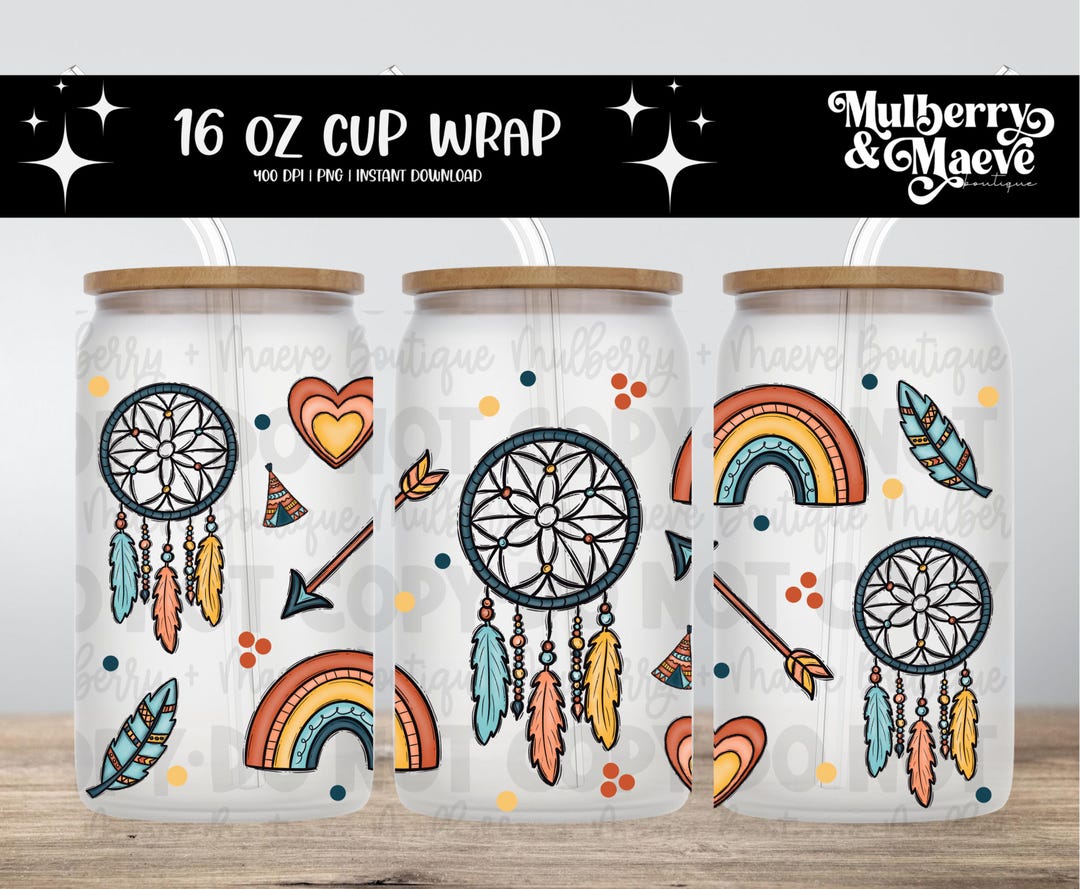 Boho Rainbow Digital Design for 16 Oz. Cans - Etsy
