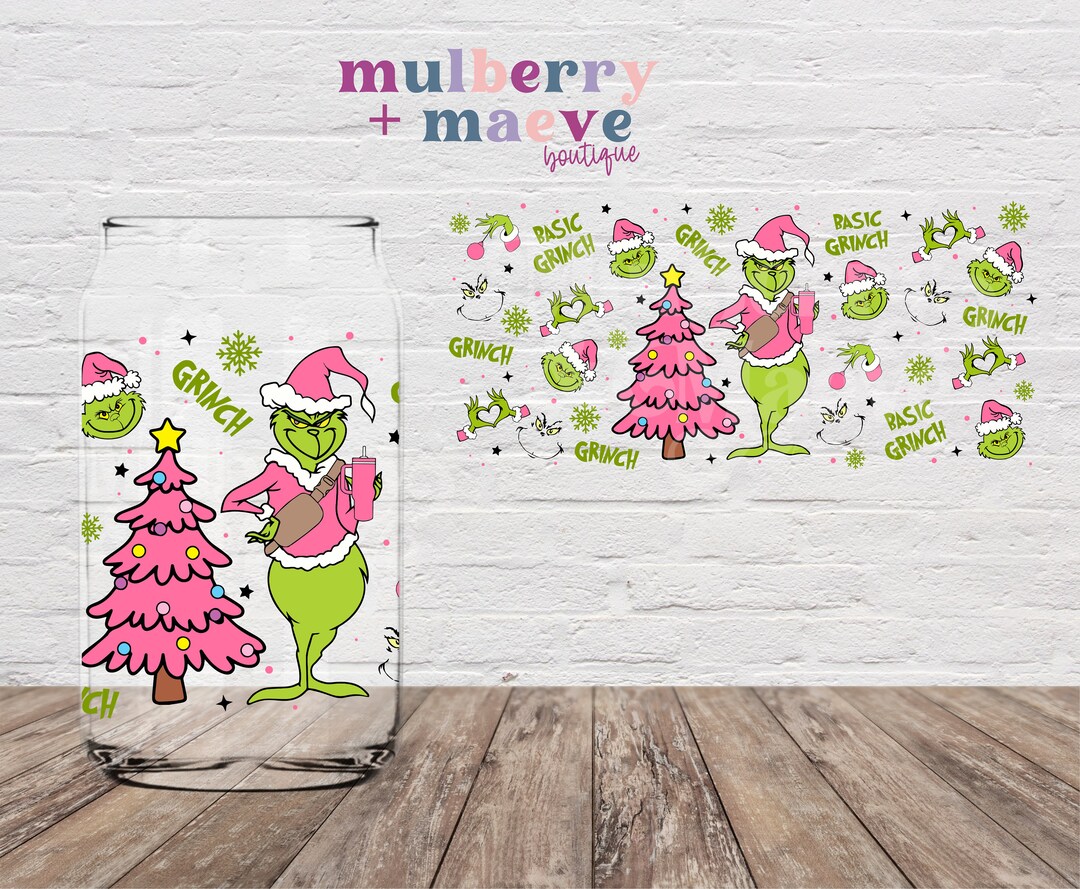 Mean Green Guy UV DTF Cup Wrap for Libbey 16 Oz Glass Cans. Cup ...