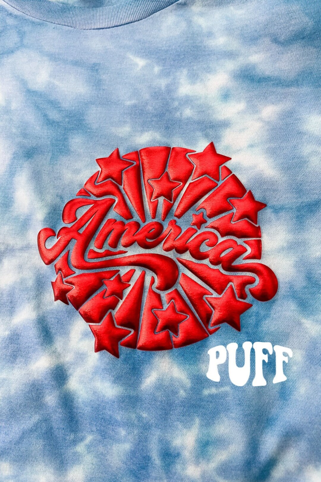 America Stars Puff Print Transfer for Blank Apparel. Ready to Press ...