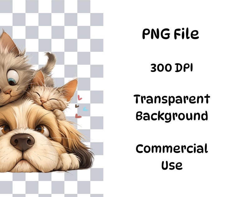 Quirky Dogs Clipart Quirky Cats Clipart 12 Hires PNG/JPG Watercolour ...