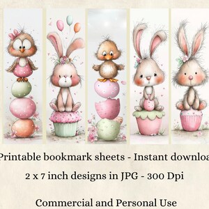 Easter Printable Bookmarks Digital Download 20 JPG Bookmarks Quirky ...