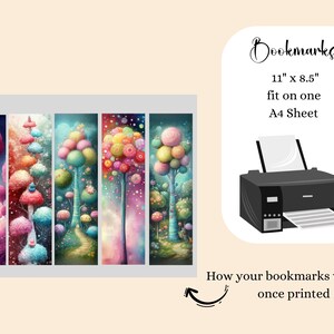 Whimsical Tree Bookmarks – Printable Kids Craft, Set of 15 (digital ...