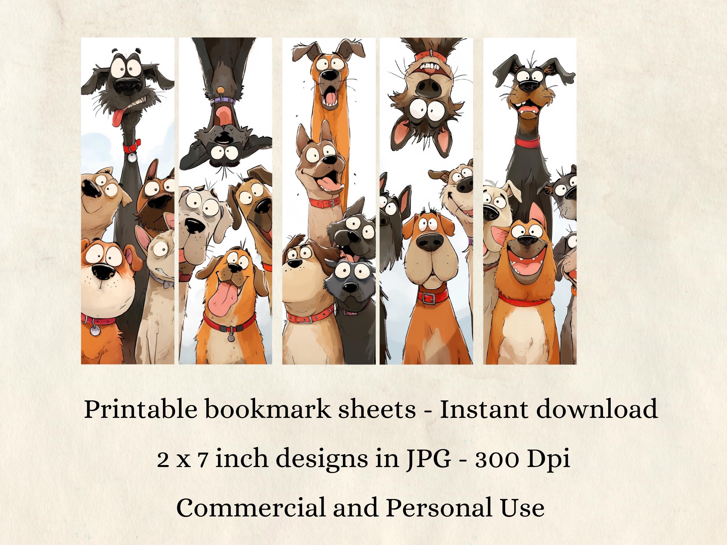 Quirky Dogs Printable Bookmarks Digital Downloads 15 JPG Bookmarks ...