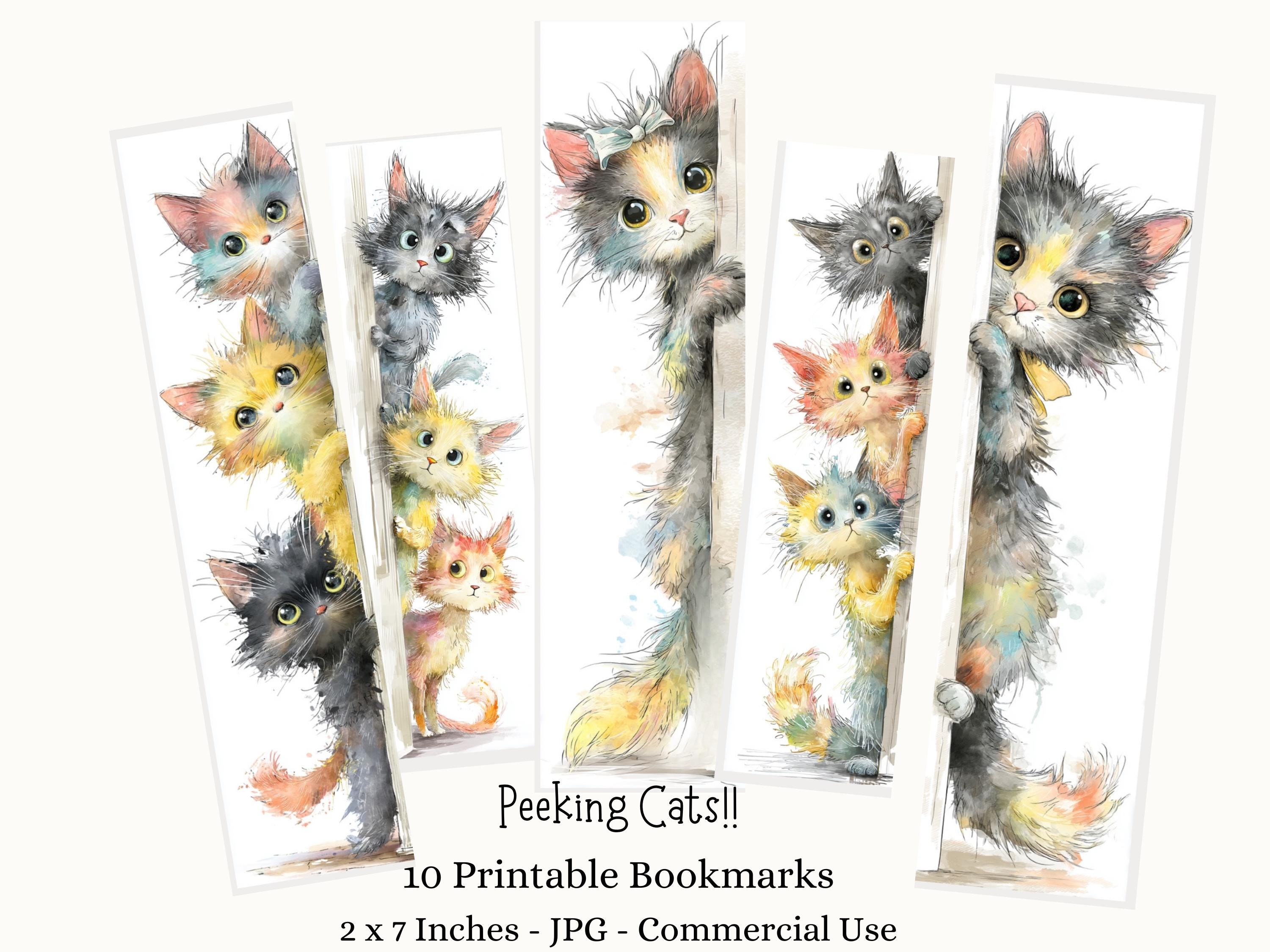 Funny Cats Printable Bookmarks Digital Downloads 10 JPG Bookmarks - Etsy