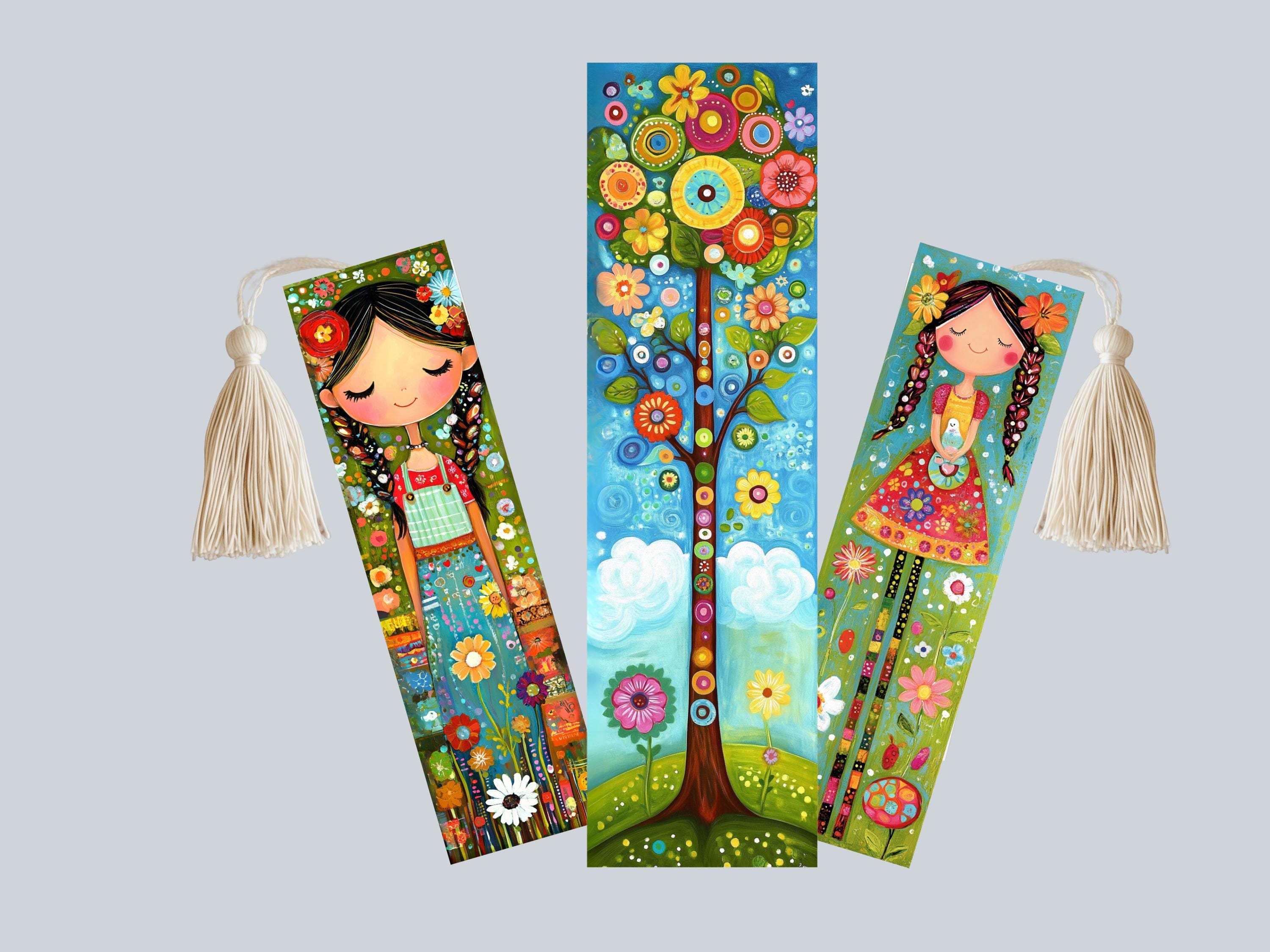 Whimsical Girls 15 Printable Bookmarks Digital Downloads - Kids Craft ...