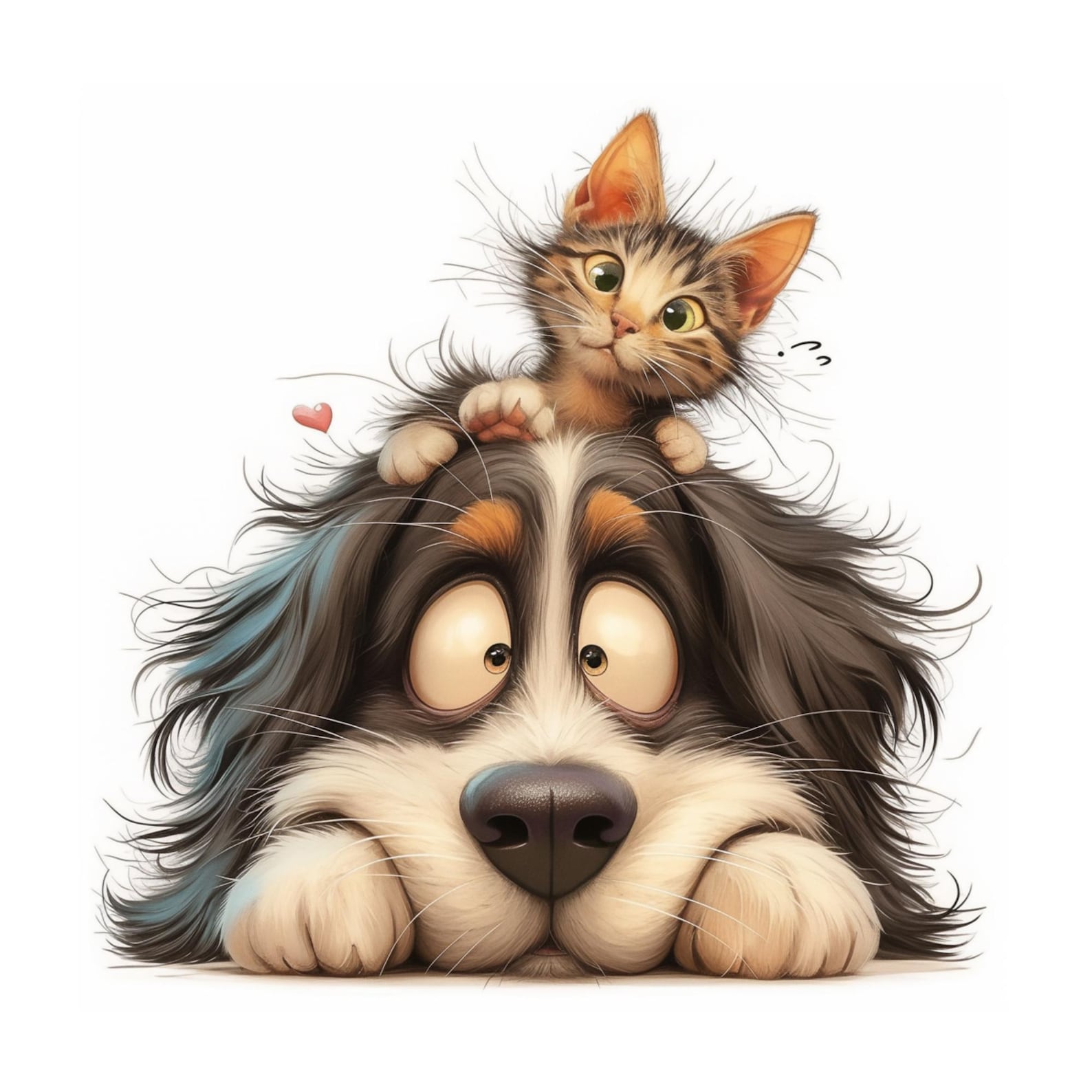 Quirky Dogs Clipart Quirky Cats Clipart 12 Hires PNG/JPG Watercolour ...