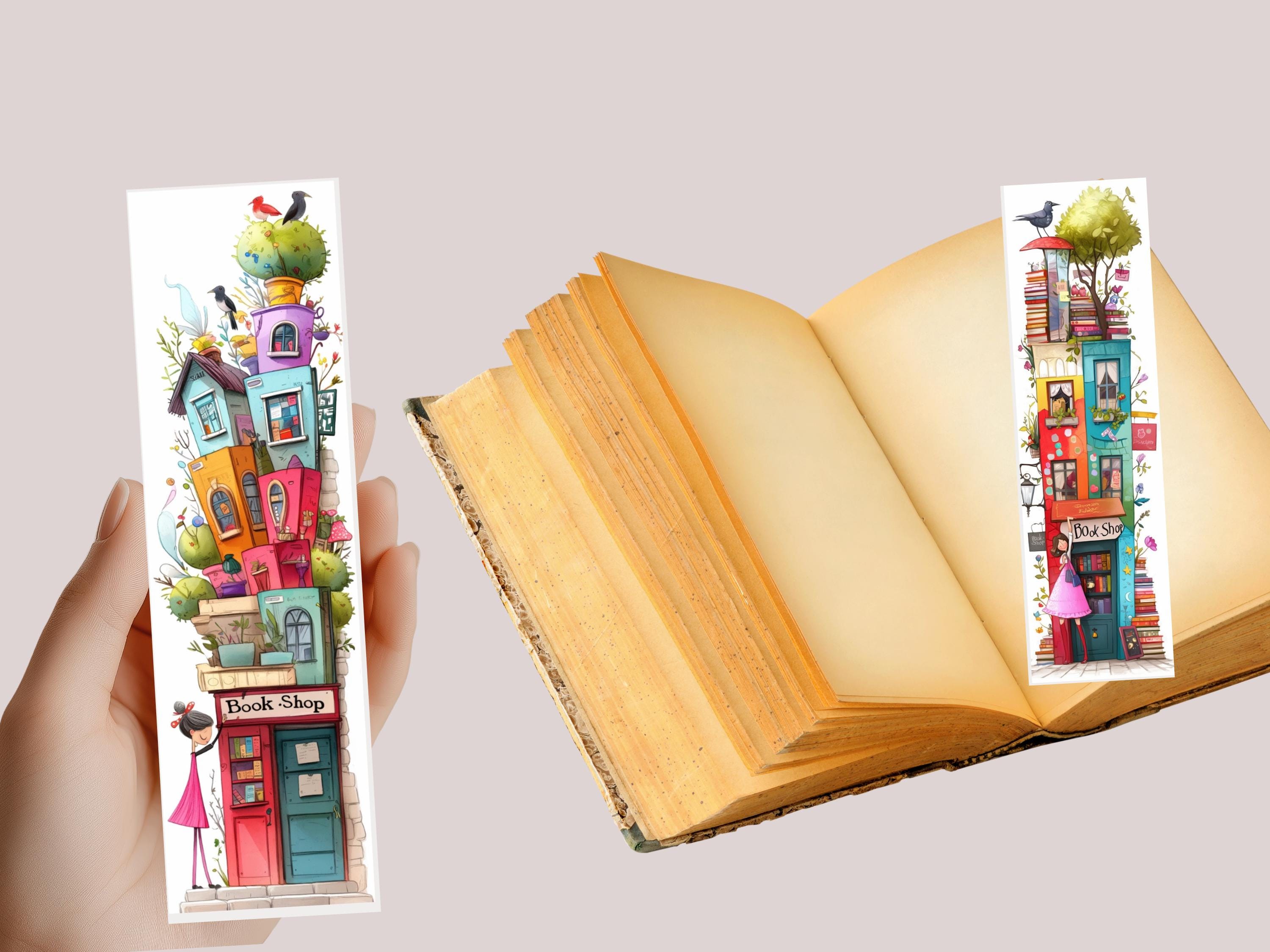 Whimsical Bookshop Printable Bookmarks, Kids Craft Digital Download - Etsy