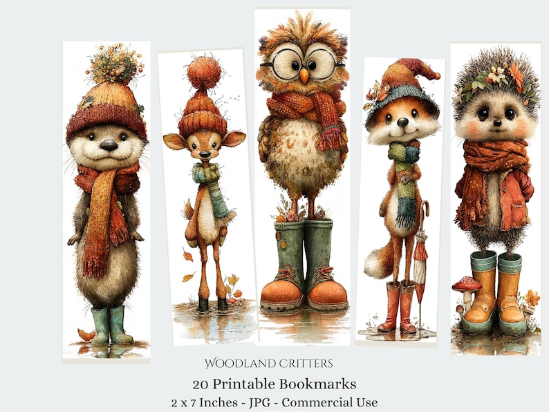 Woodland Printable Bookmarks Digital Downloads 20 JPG Bookmarks - Etsy