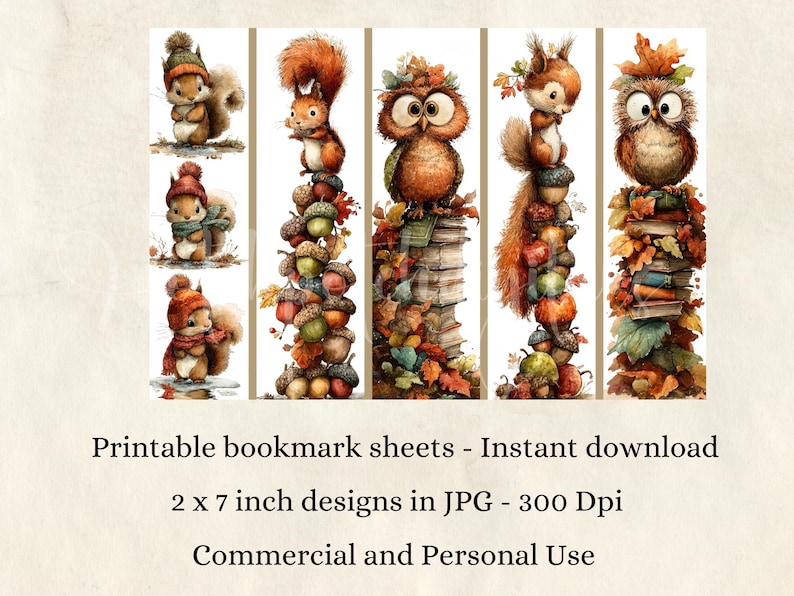 Woodland Animals Printable Bookmarks – Kids Craft, 20 Bookmarks ...