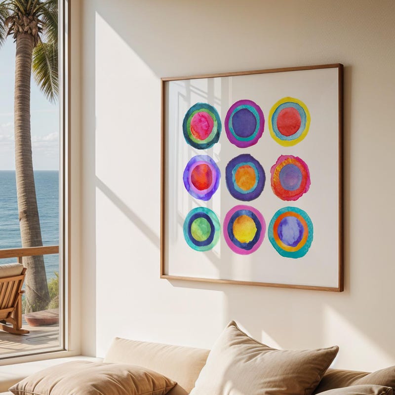 Colorful Circle Art - Etsy