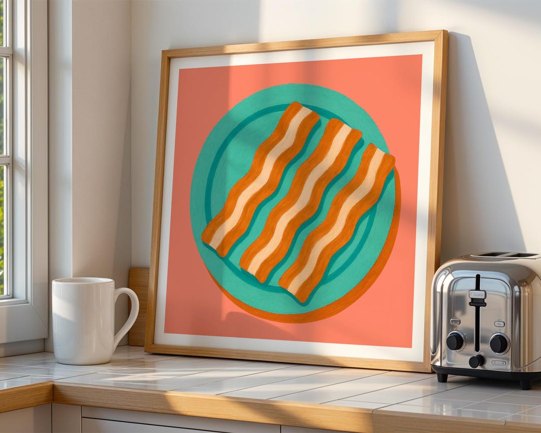 Bacon Art Print: Retro Kitchen Pop Art Decor - Etsy