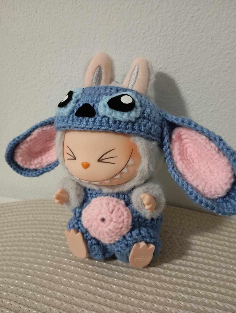 Crochet Pattern PDF - Labubu in Stitch Costume | Amigurumi Doll Pattern| Labubu Outfit | Labubu ...