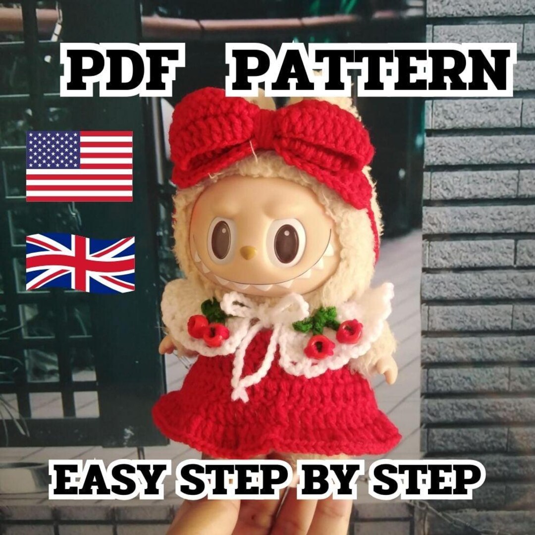 Crochet Pattern PDF - Labubu in Red Cherry Delight | Instant Download ...