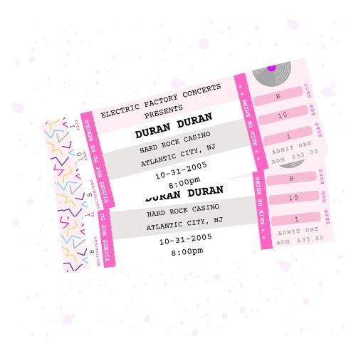 Printable Retro Concert Ticket Template 70’s, 80’s, 90’s - Etsy