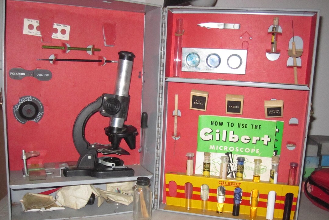 Vtg 1957 Gilbert Microscope & Lab Complete Set #13021 Child’s Toy - Etsy