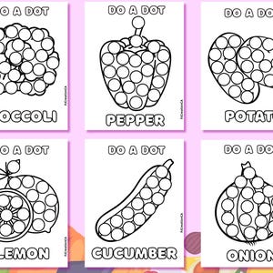 Printable Toddler Fruit & Vegetable Dot Marker Activity Pages – 30 PDF ...