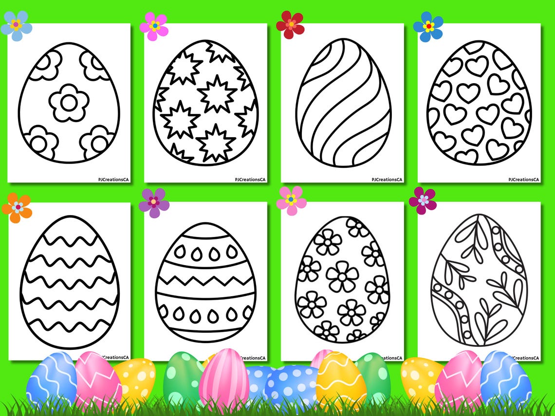 Easter Egg Coloring Pages for Kids – 30 Printable Easter Egg Designs ...