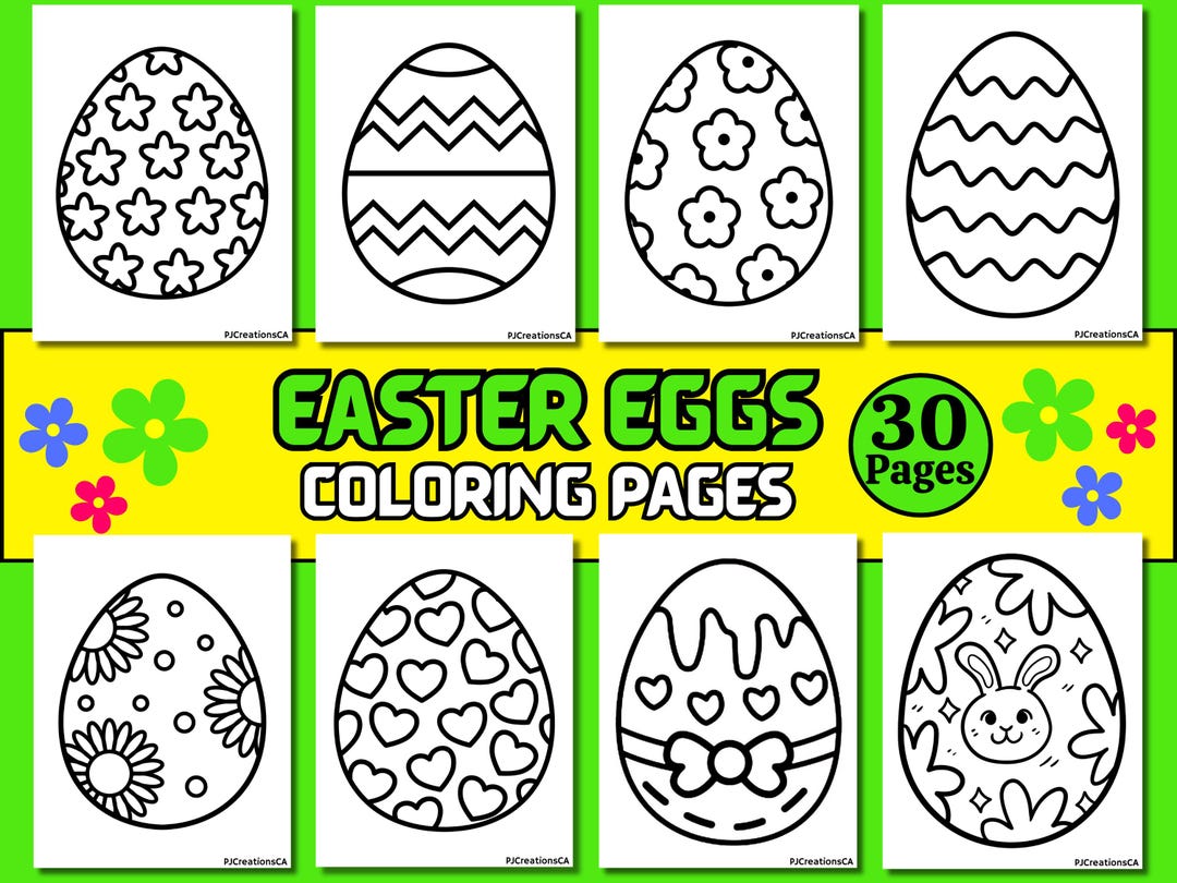 Easter Egg Coloring Pages for Kids – 30 Printable Easter Egg Designs ...