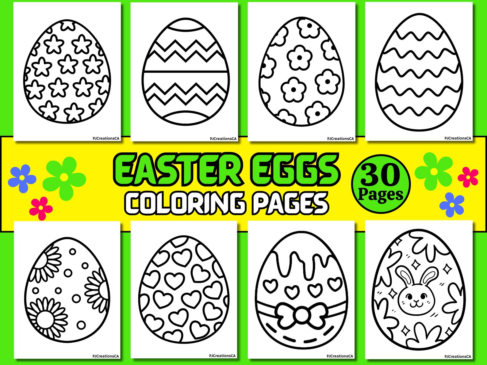 Easter Egg Coloring Pages for Kids – 30 Printable Easter Egg Designs ...