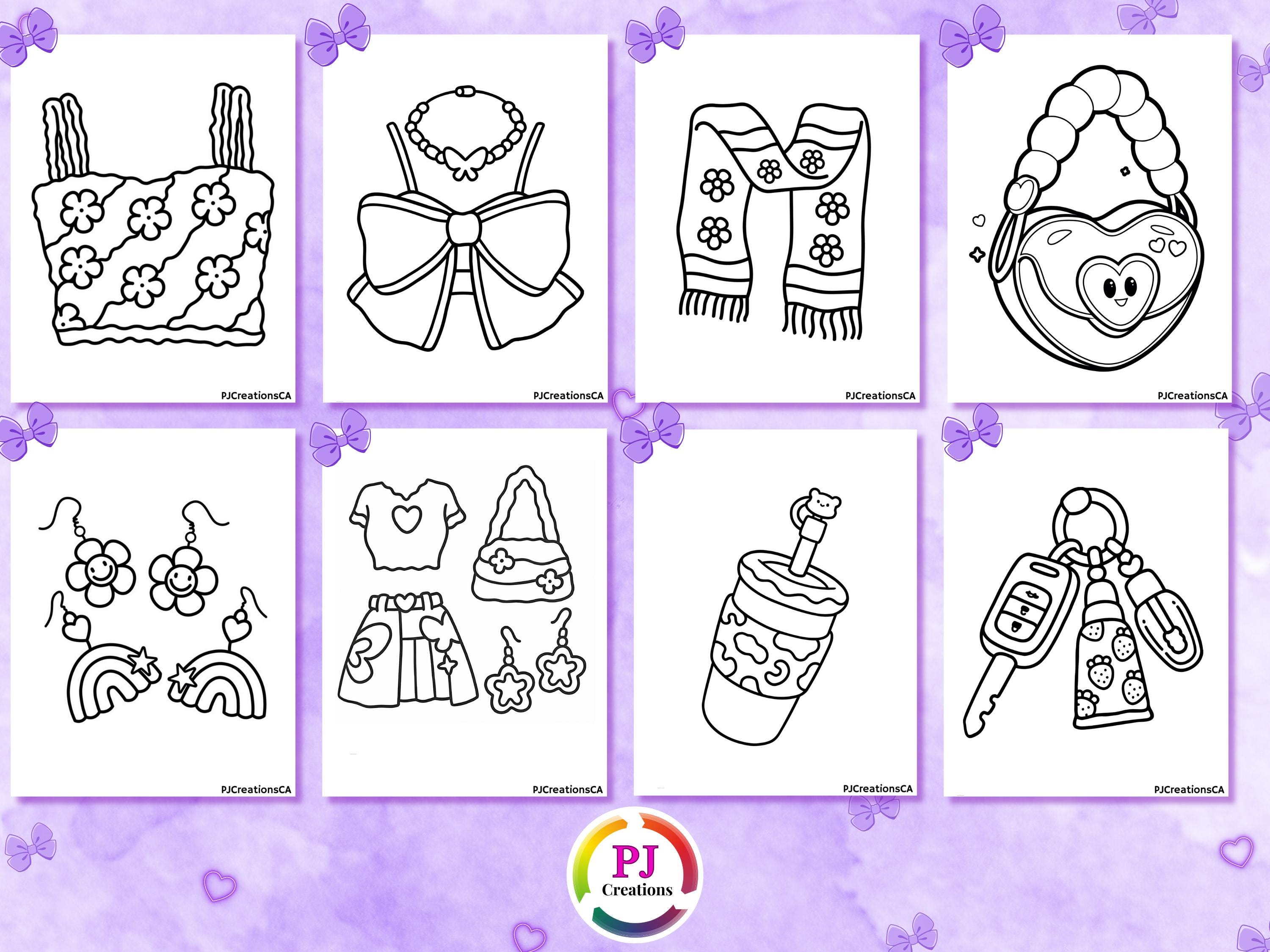 Fashion Coloring Pages Bold & Easy Outfits to Color Printable Fashion ...