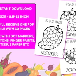 Printable Toddler Fruit & Vegetable Dot Marker Activity Pages – 30 PDF ...