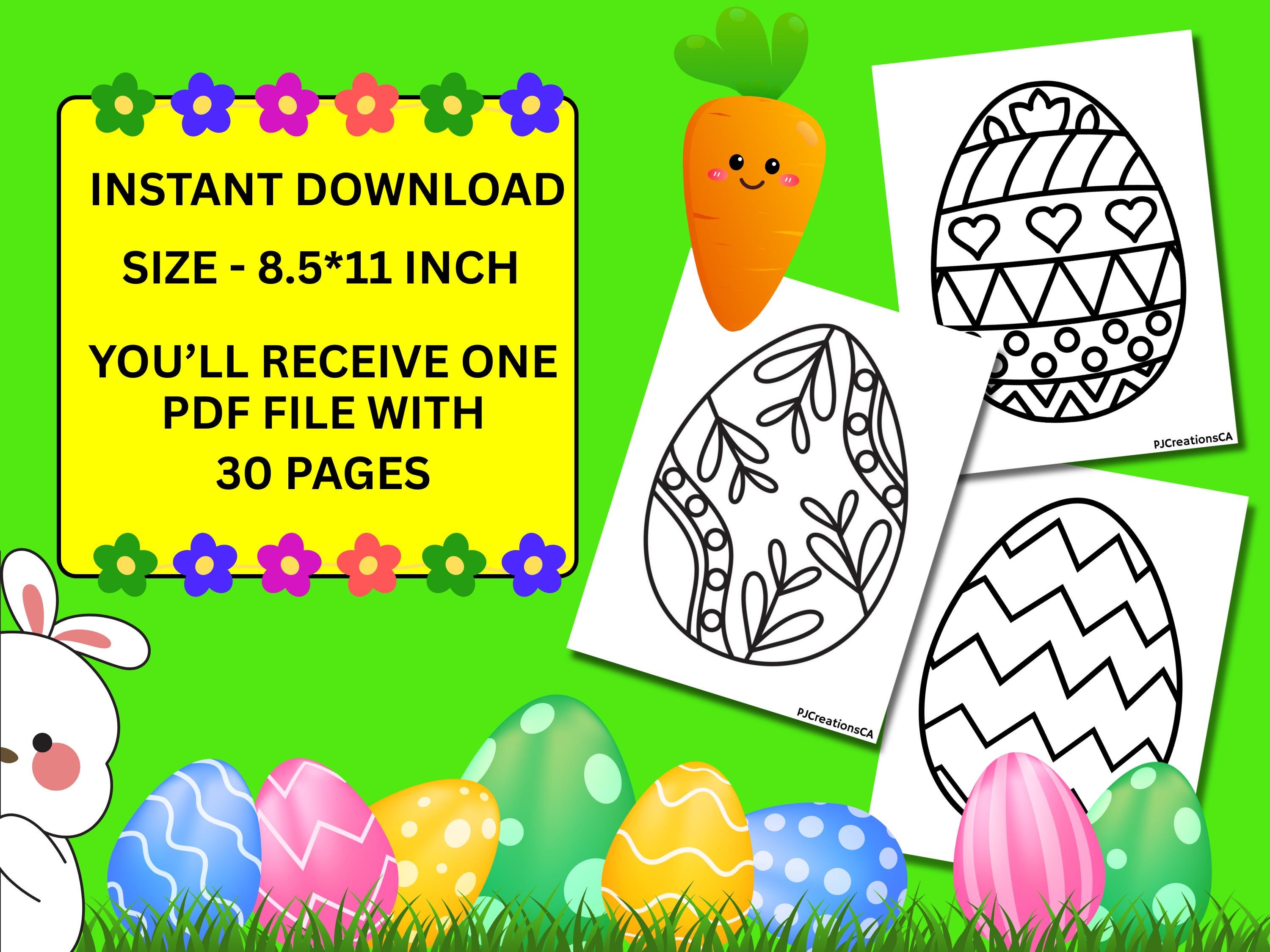 Easter Egg Coloring Pages for Kids – 30 Printable Easter Egg Designs ...