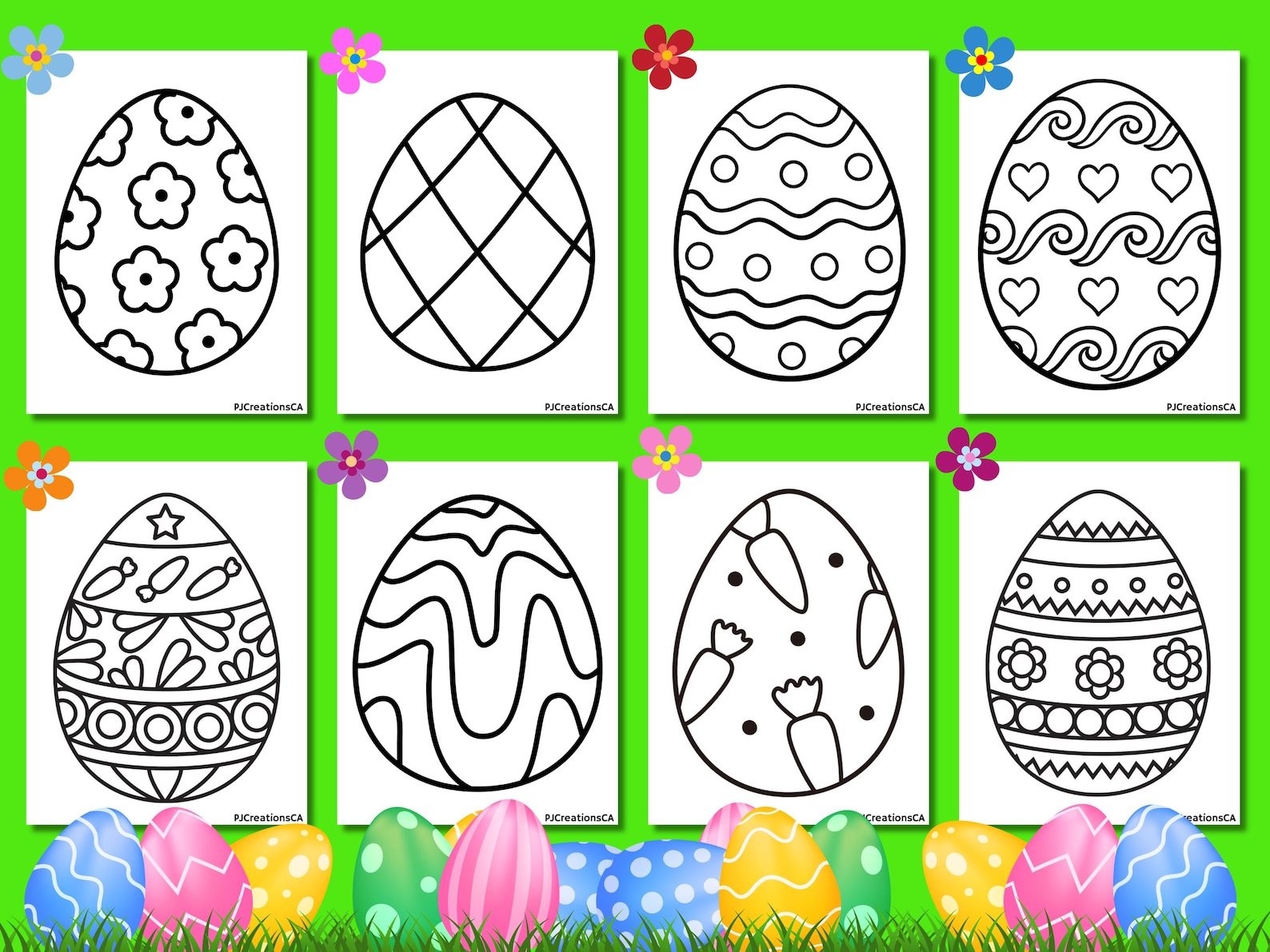 Easter Egg Coloring Pages for Kids – 30 Printable Easter Egg Designs ...